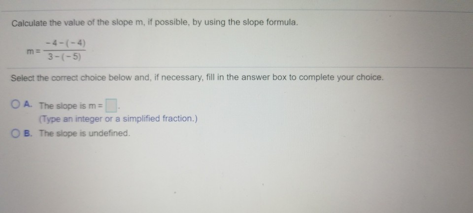 Solved Calculate the value of the slope m, if possible, by | Chegg.com