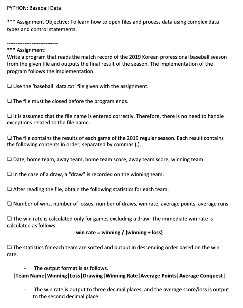 Solved PYTHON Please help me rewrite the script: no_win = | Chegg.com