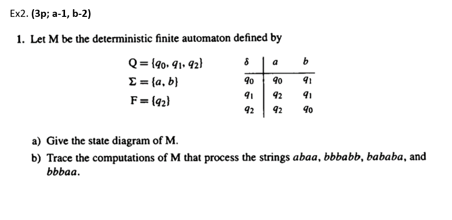 Solved 1. Let M be the deterministic finite automaton | Chegg.com
