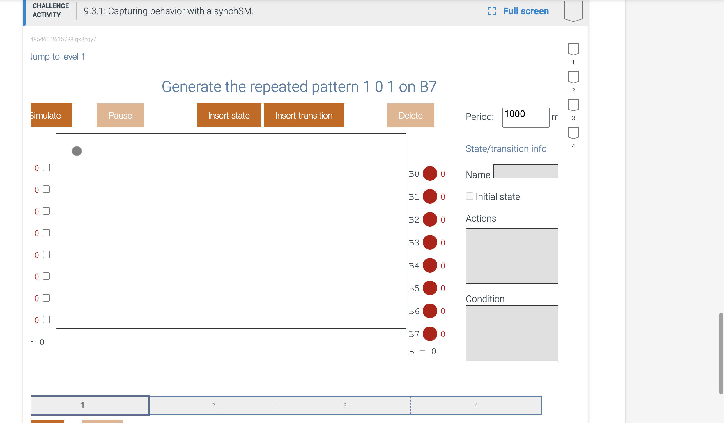 Generate the repeated pattern 101 on B7 | Chegg.com