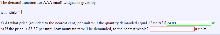 Solved The demand function for AAA small widgets is given by | Chegg.com