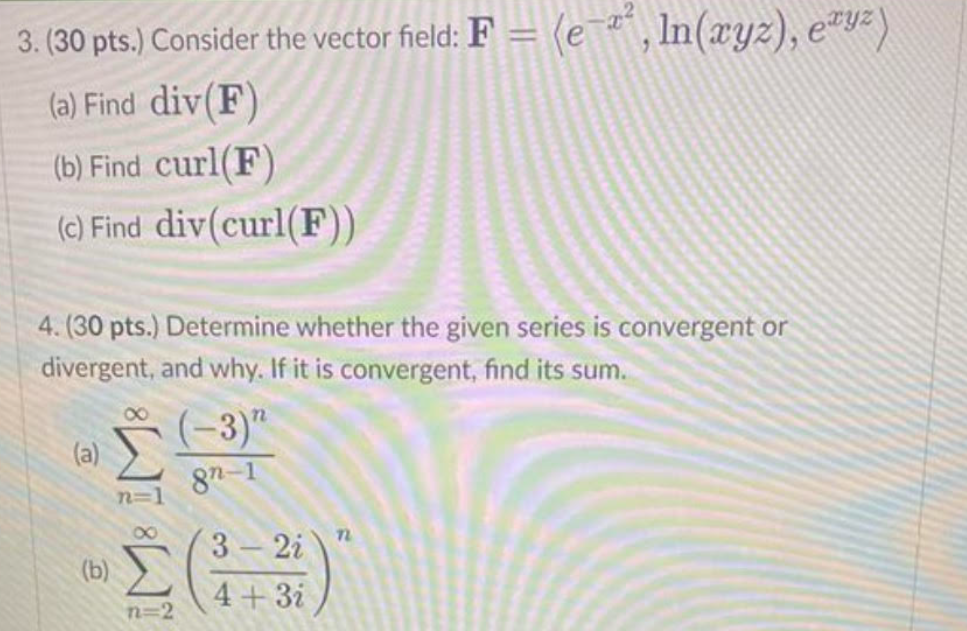 Solved 3. (30 pts.) Consider the vector field: | Chegg.com