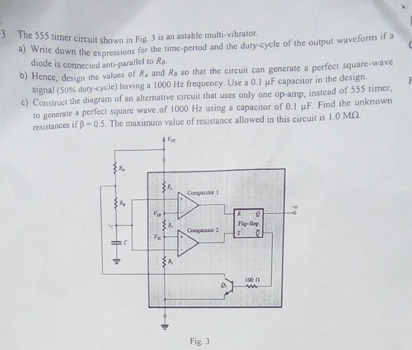 Solved ner circuit shown in Fig. 3 is an astable | Chegg.com