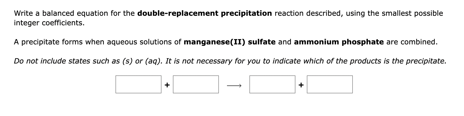 Solved Write a balanced equation for the double-replacement | Chegg.com