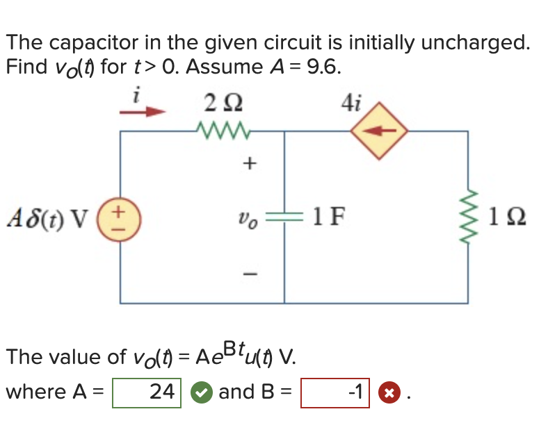 Solved The capacitor in the given circuit is initially | Chegg.com
