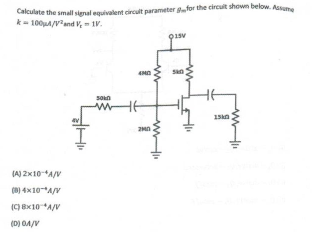 Solved Calculate the small signal equivalent circuit | Chegg.com