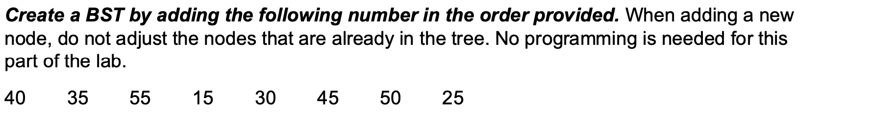 Solved Create a BST by adding the following number in the | Chegg.com