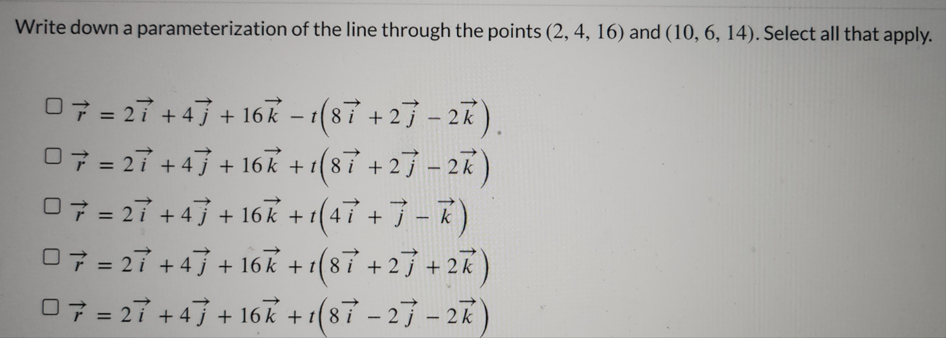 Solved Write down a parameterization of the line through the | Chegg.com