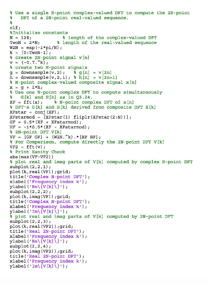 % Use a single N-point complex-valued DFT to compute | Chegg.com