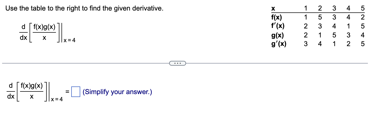 Solved Use the table to the right to find the given | Chegg.com