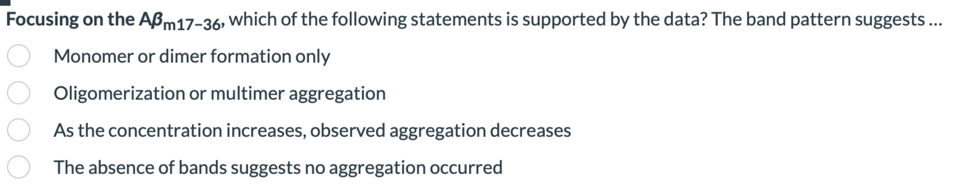 Solved Focusing on the Aβm17-36, ﻿which of the following | Chegg.com