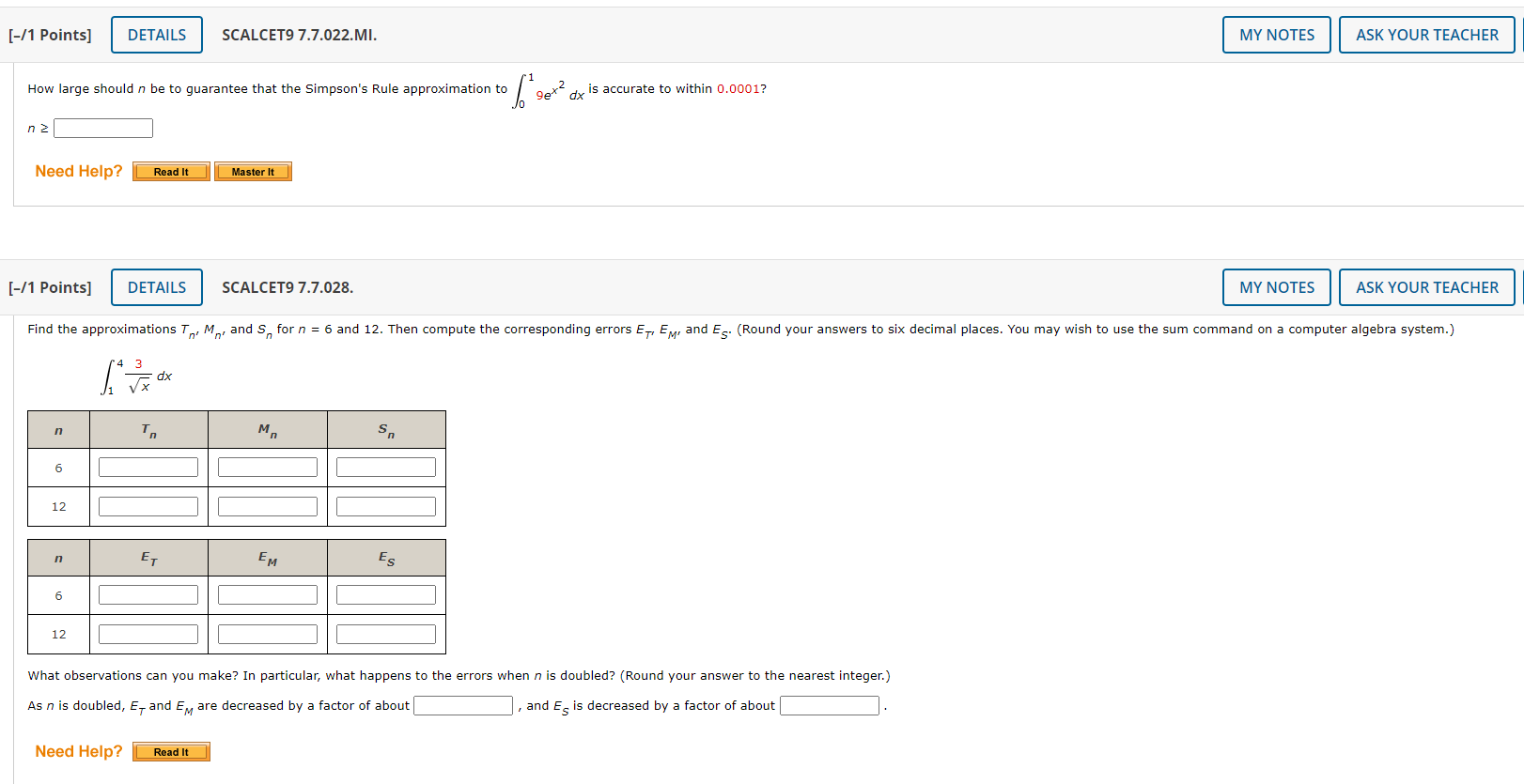Solved -/1 Points] SCALCET9 7.7.022.MI. How large should n | Chegg.com