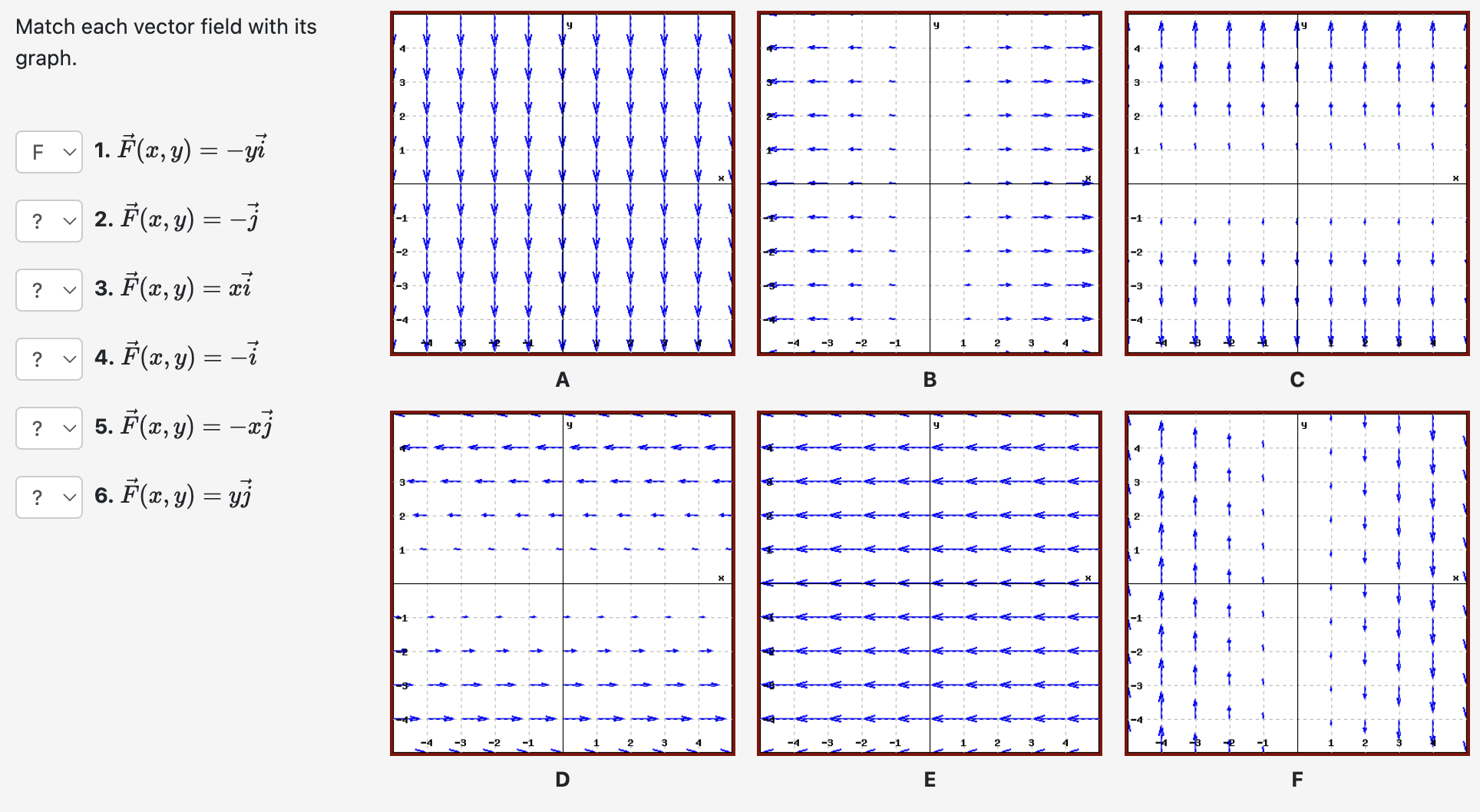 Solved Match each vector field with | Chegg.com