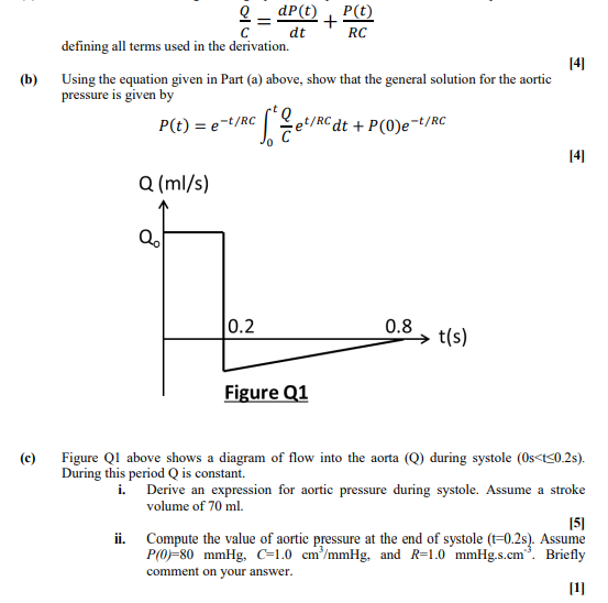 Solved [4] (6) 오 = d dP(t) P(t) + dt RC defining all terms | Chegg.com