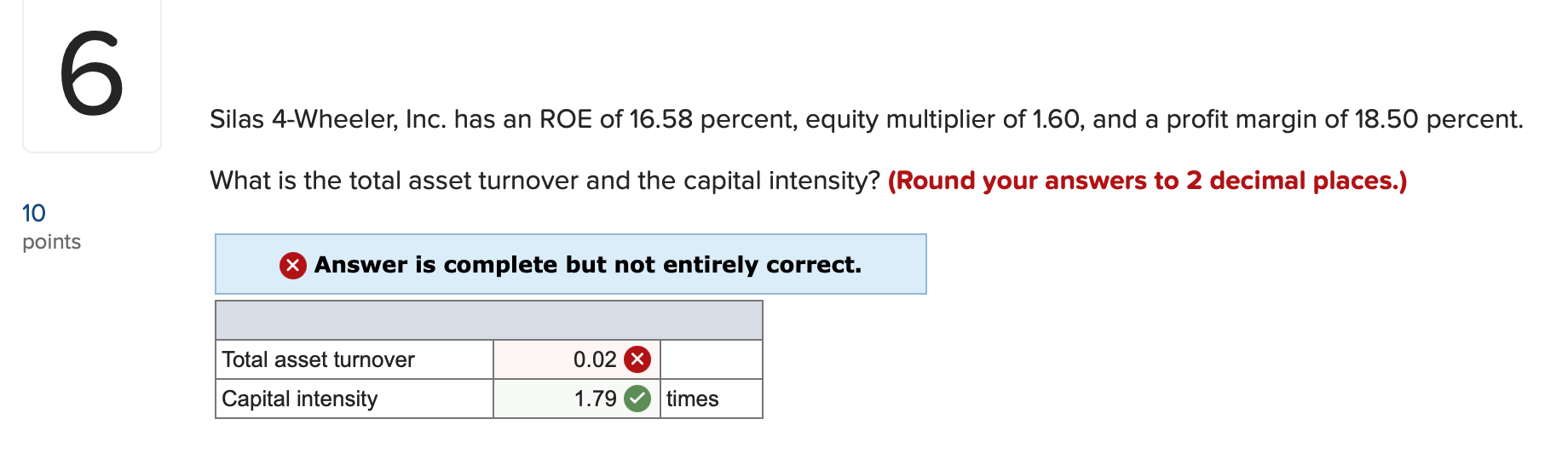 Silas 4-Wheeler, Inc. has an ROE of 16.58 percent, | Chegg.com