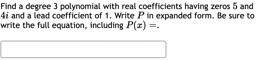 Solved Find an equation of a degree 3 polynomial (in | Chegg.com