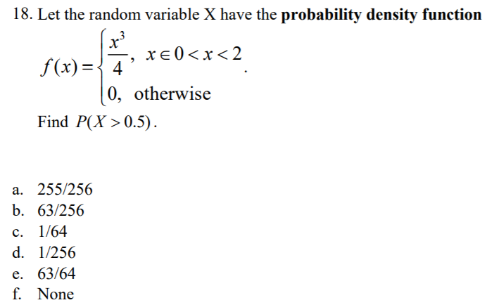 Solved 18. Let the random variable X have the probability | Chegg.com