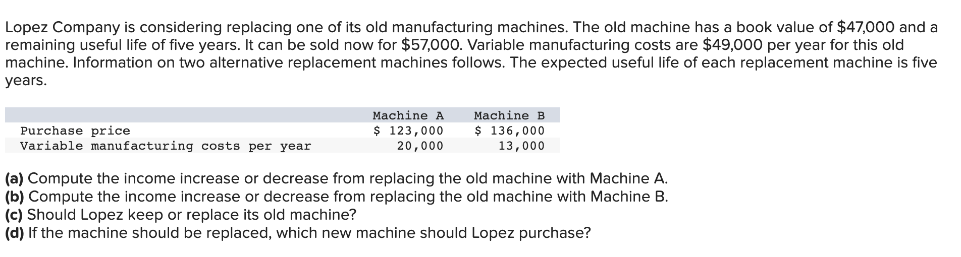 Solved Compute the income increase or decrease from | Chegg.com