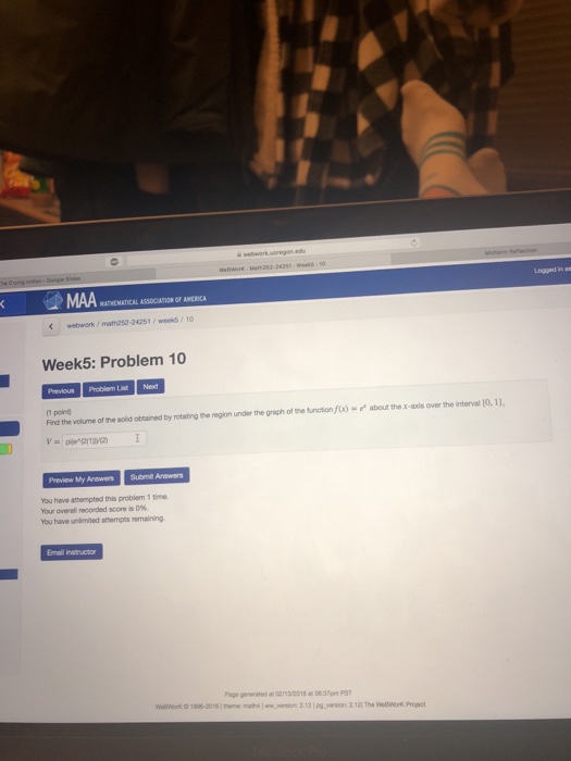 Solved Logged in an MAA webwork/math52-24251/weeks/ 10 | Chegg.com