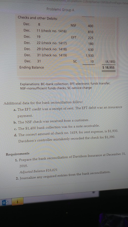 Solved Bank Reconciliation Excel Problem Please complete | Chegg.com