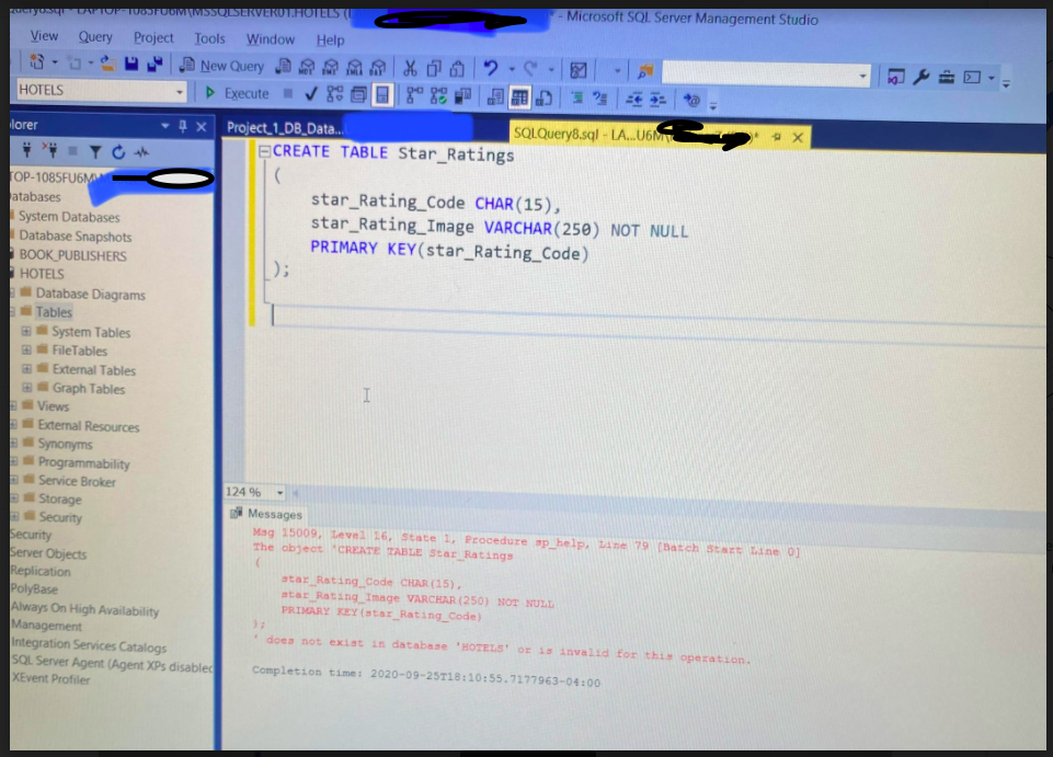 Solved I created my database which is HOTELS. I am using | Chegg.com