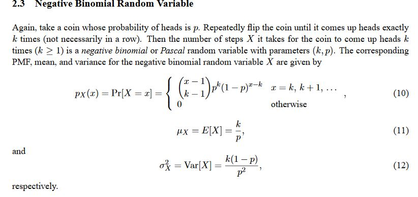 Solved 4 Negative Binomial Random Variable 1 Modify
