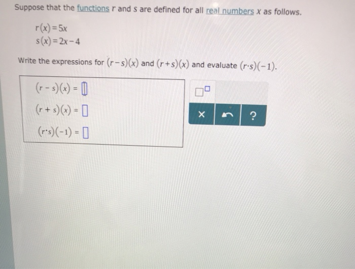 Solved Suppose that the functions r and s are defined for | Chegg.com