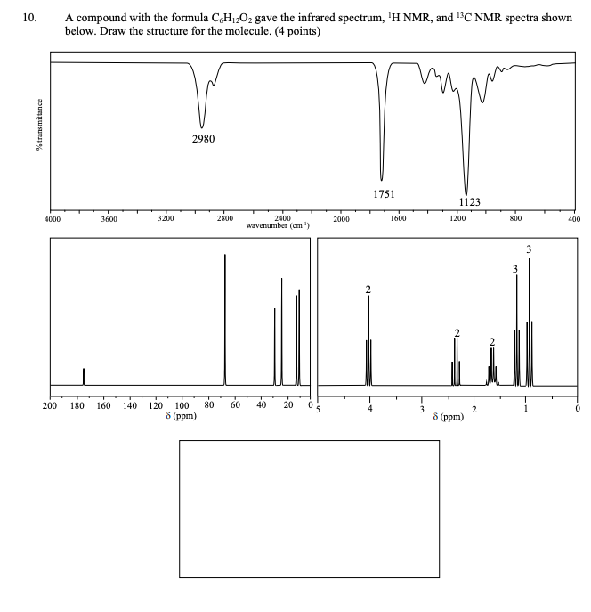 Solved 10. A compound with the formula C H202 gave the | Chegg.com