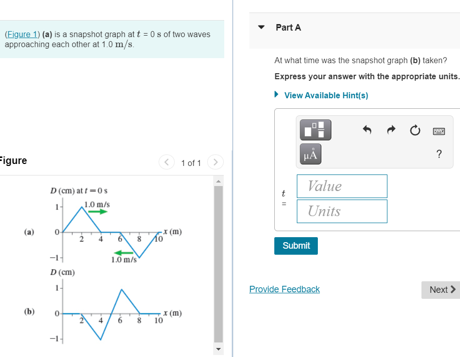 Solved Part A (Figure 1) (a) is a snapshot graph at t = 0 s | Chegg.com