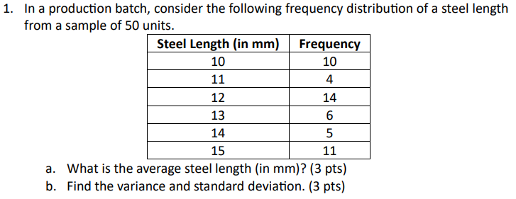 Solved In a production batch, consider the following | Chegg.com