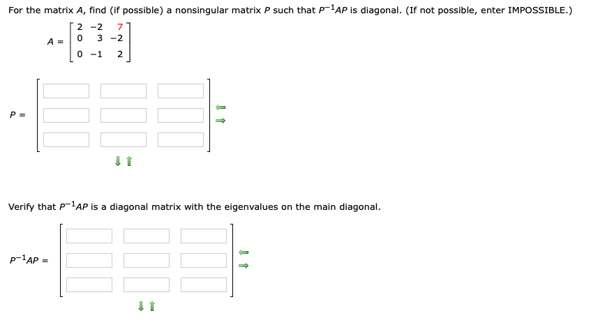 Solved For the matrix A, find (if possible) a nonsingular | Chegg.com