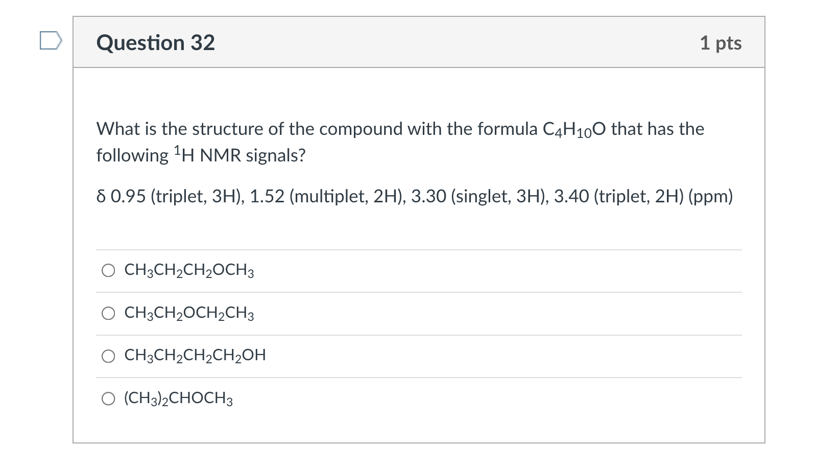 Solved Question 32 1 pts What is the structure of the | Chegg.com