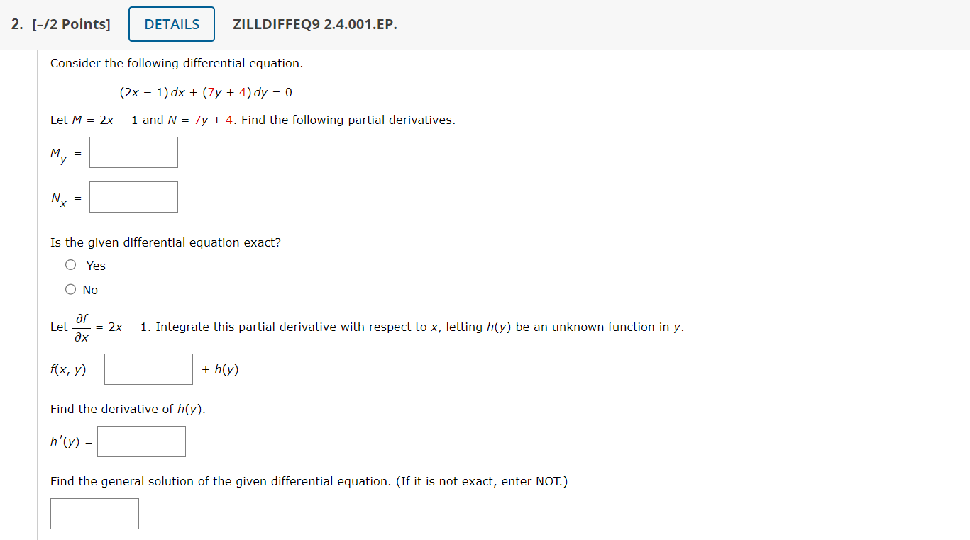 Solved ZILLDIFFEQ9 2.4.001.EP. Consider the following | Chegg.com Solved ZILLDIFFEQ9 2.4.001.EP. Consider the following | Chegg.com