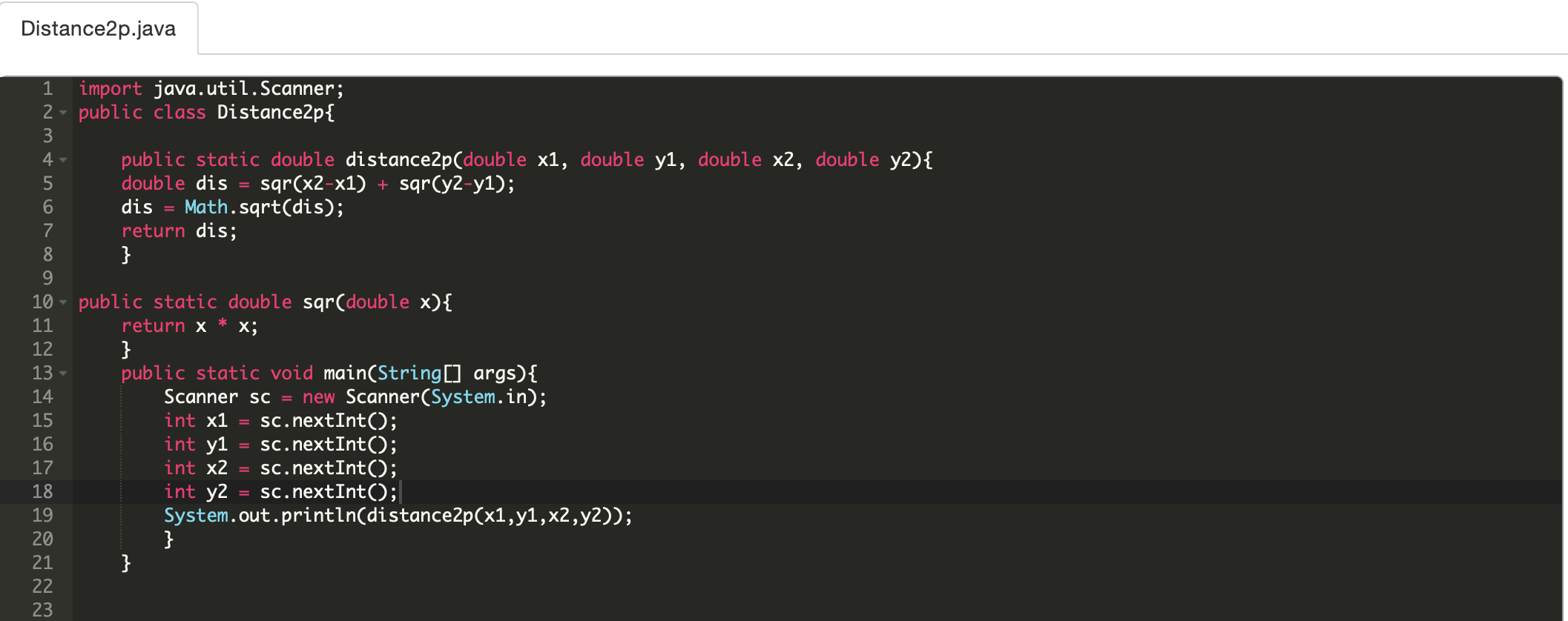 Solved Distance from one point to another point: Write a | Chegg.com
