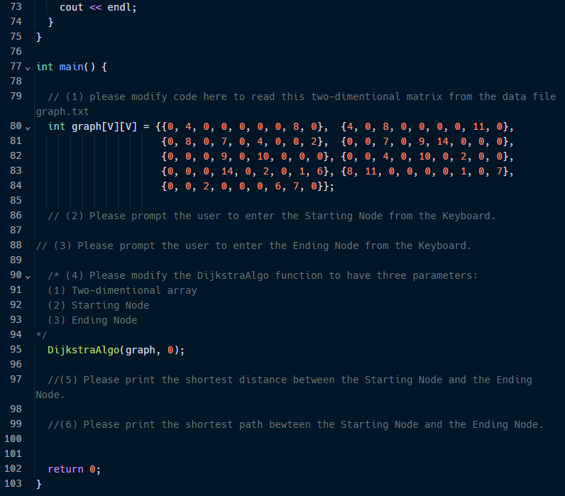 Solved Coding Lab Project Using Djikstra S Algorithm