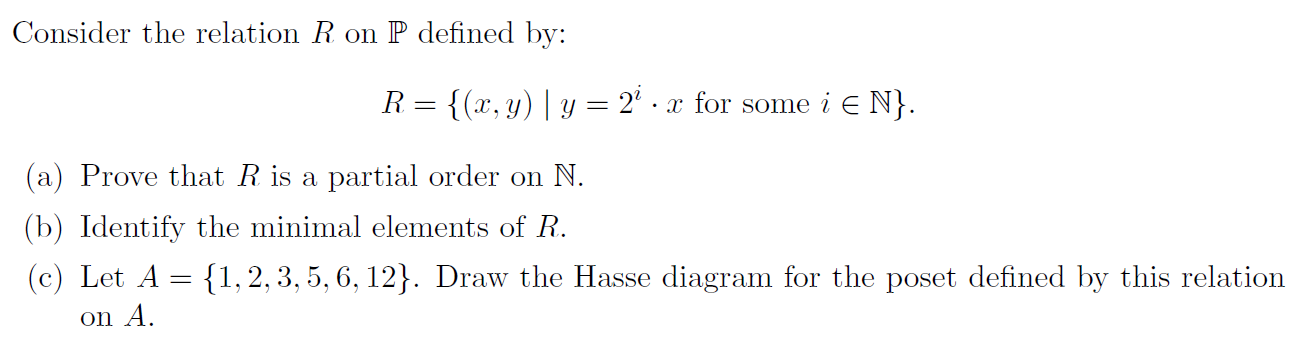 Solved Consider the relation R on P defined by: | Chegg.com