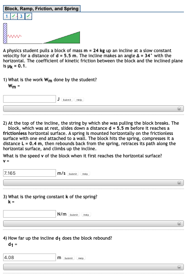 Solved Block, Ramp, Friction, and Spring fu A physics | Chegg.com