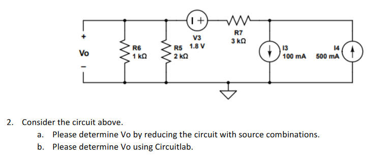 Solved 2. Consider the circuit above. a. Please determine Vo | Chegg.com