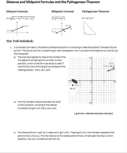 Solved Distance and Midpoint Formulas and the Pythagorean | Chegg.com