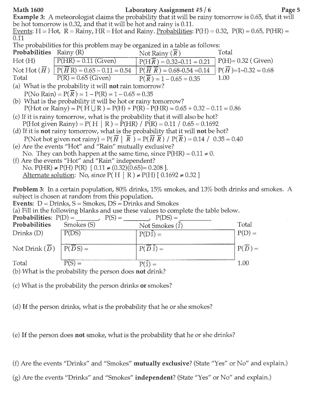 Solved Math 1600 Laboratory Assignment \#5/ 6 Page 5 Example | Chegg.com