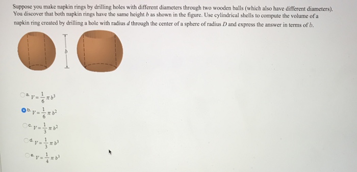 Solved Suppose you make napkin rings by drilling holes with | Chegg.com