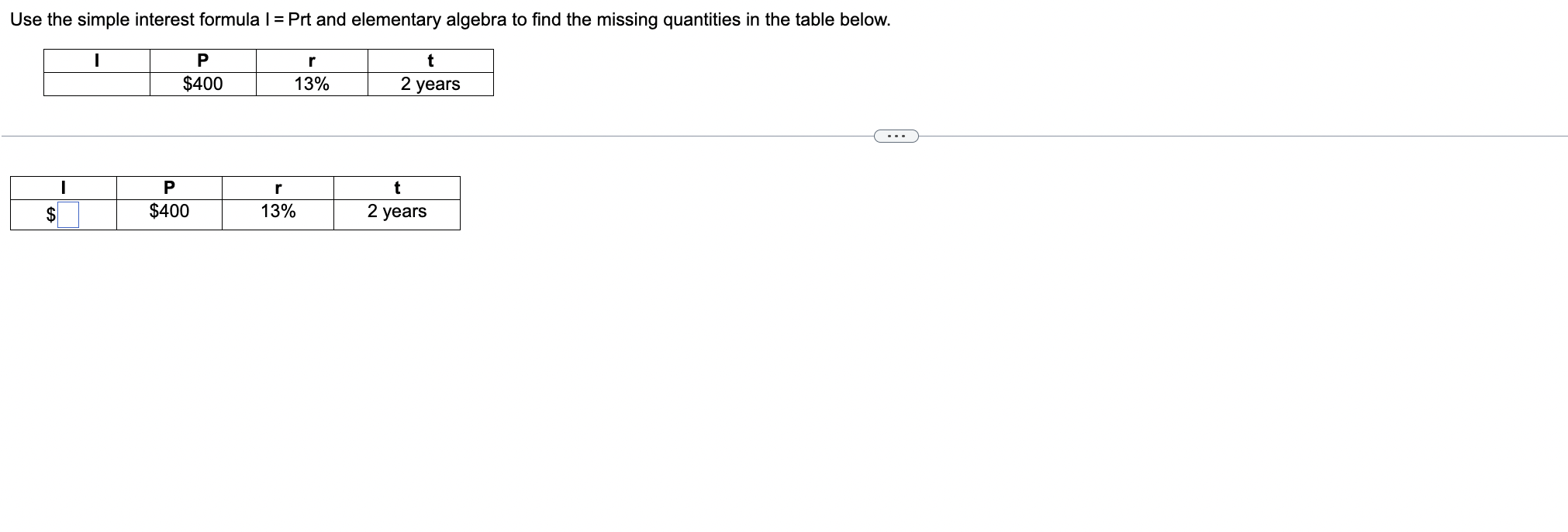 Solved Use the simple interest formula I= Prt and elementary | Chegg.com