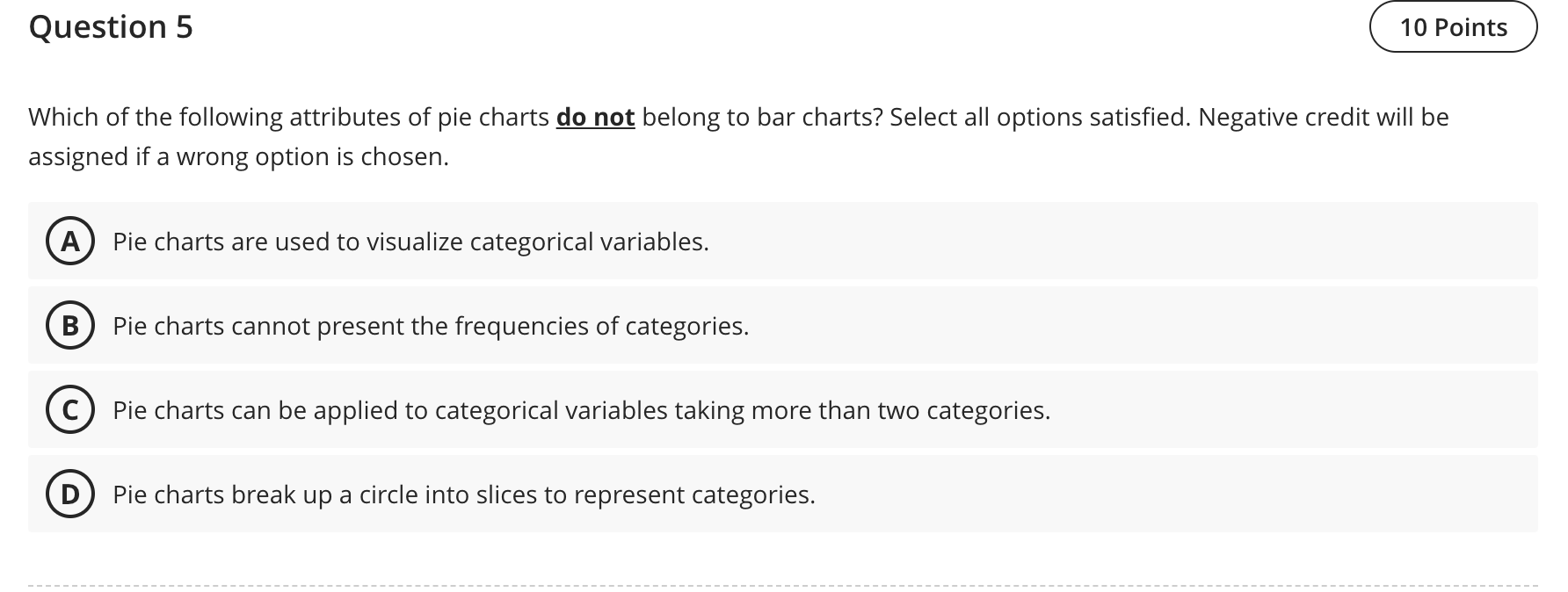 Solved Question 5Which of the following attributes of pie | Chegg.com