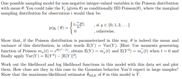 Solved One possible sampling model for non-negative | Chegg.com Solved One possible sampling model for non-negative | Chegg.com