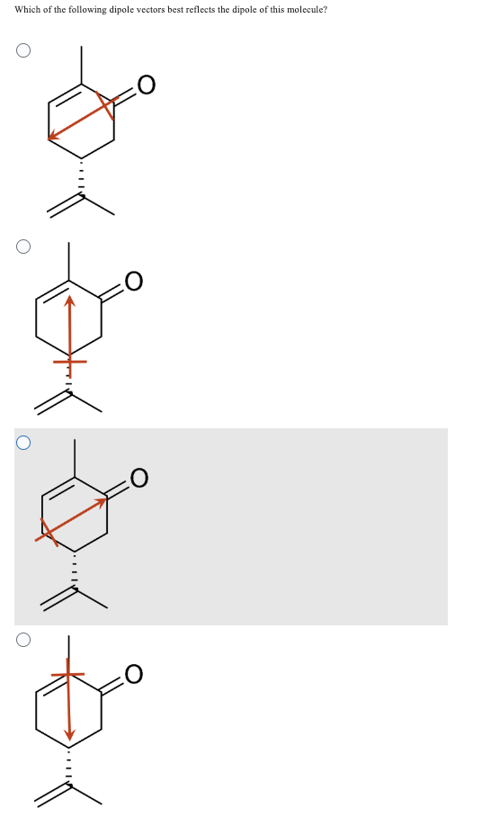 Solved Which of the following dipole vectors best reflects | Chegg.com