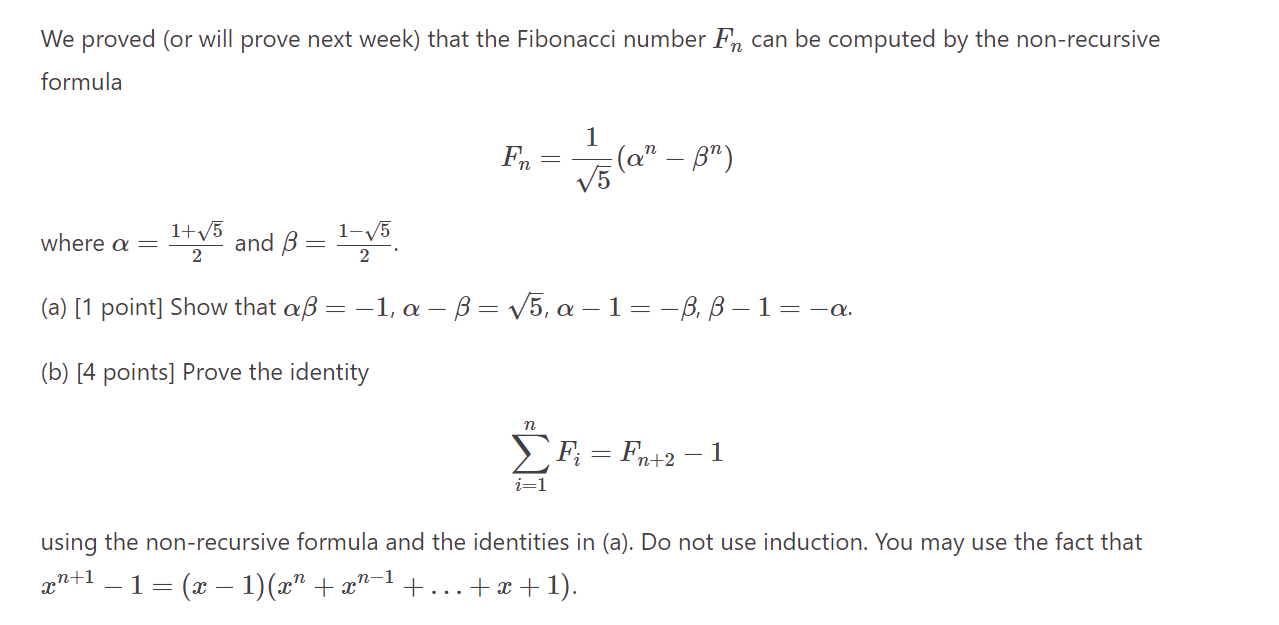 Solved We proved (or will prove next week) that the | Chegg.com