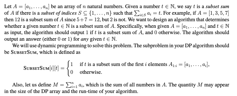 Solved Let A=[a1,…,an] be an array of n natural numbers. | Chegg.com