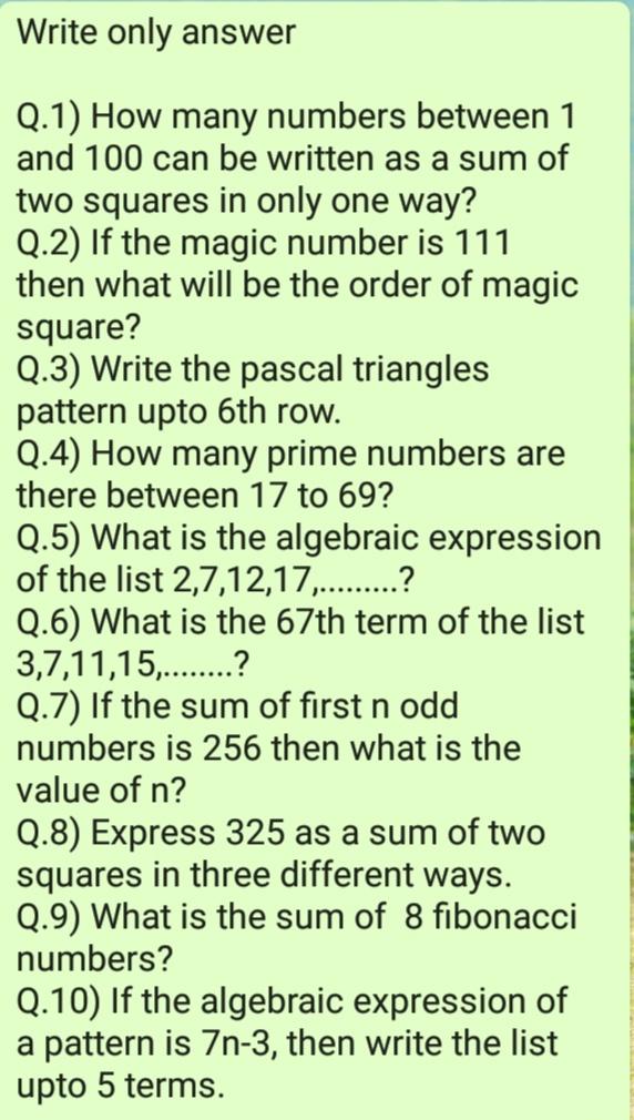 Solved Write only answer Q.1) How many numbers between 1 and | Chegg.com
