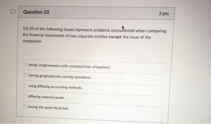 Solved 3 pts D Question 8 8) Ratios that measure how | Chegg.com