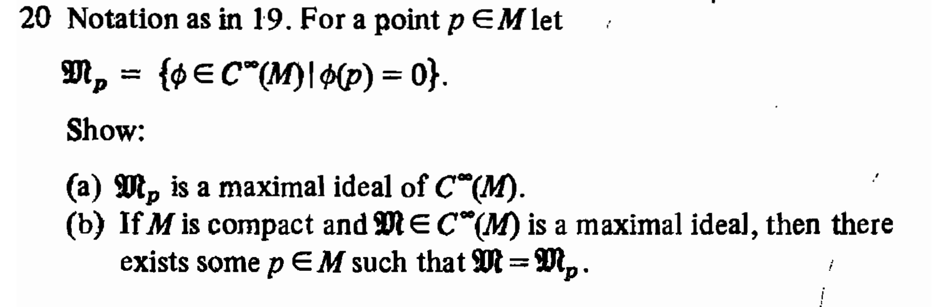 Solved Below C (M) denote the set of all smooth functions | Chegg.com